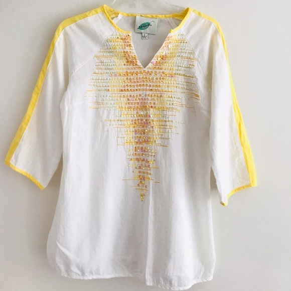 Nuttle | Tops | Nuttule Womens White Sequins Tunic Top | Poshmark